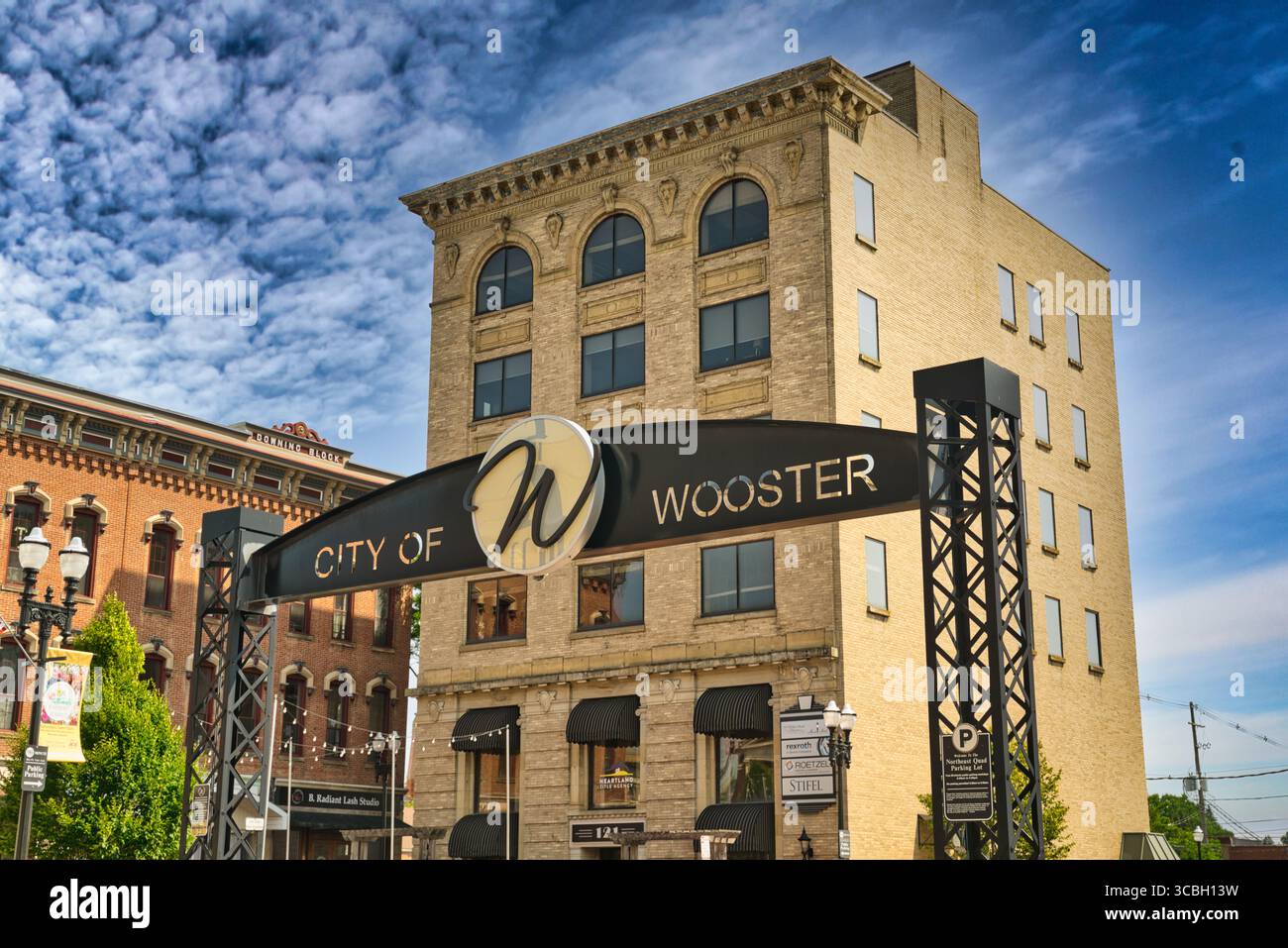 Welcome sign for the city or Wooster Ohio USA 2025. Part of the ...