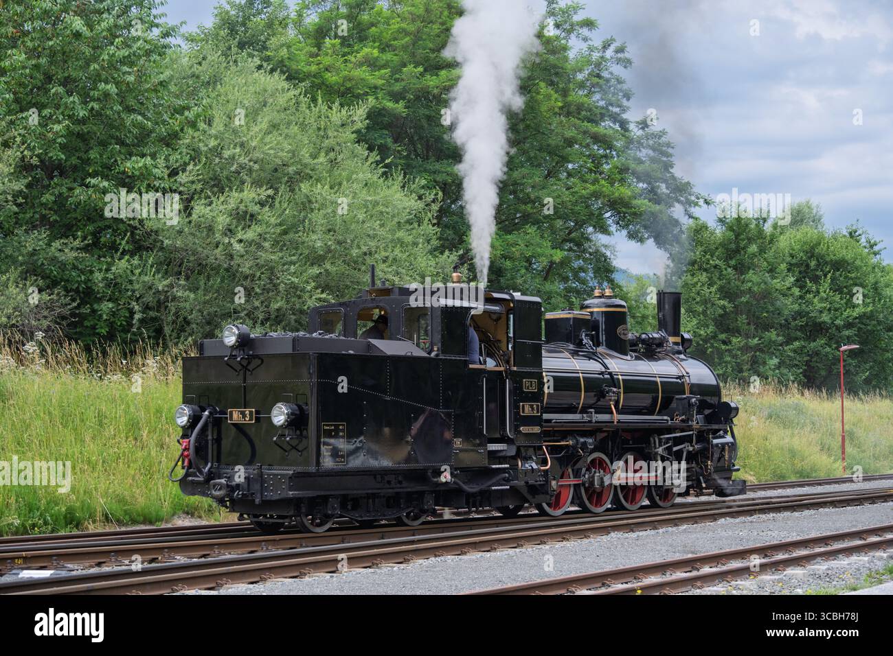 Summer steam train rides Mh3, the steam engine of the SLB.from Zell am ...
