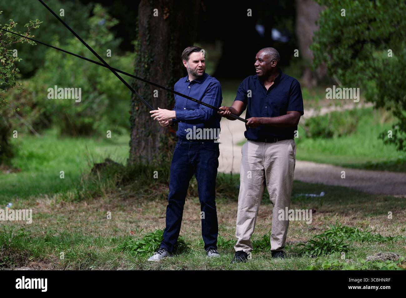 Britain's Foreign Secretary David Lammy, right, and US Vice President ...