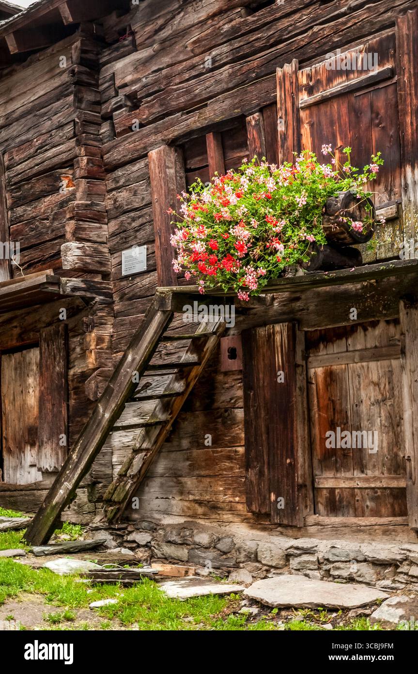 Colourful nostalgic rustic scenes at Winklematten in the old part of of ...