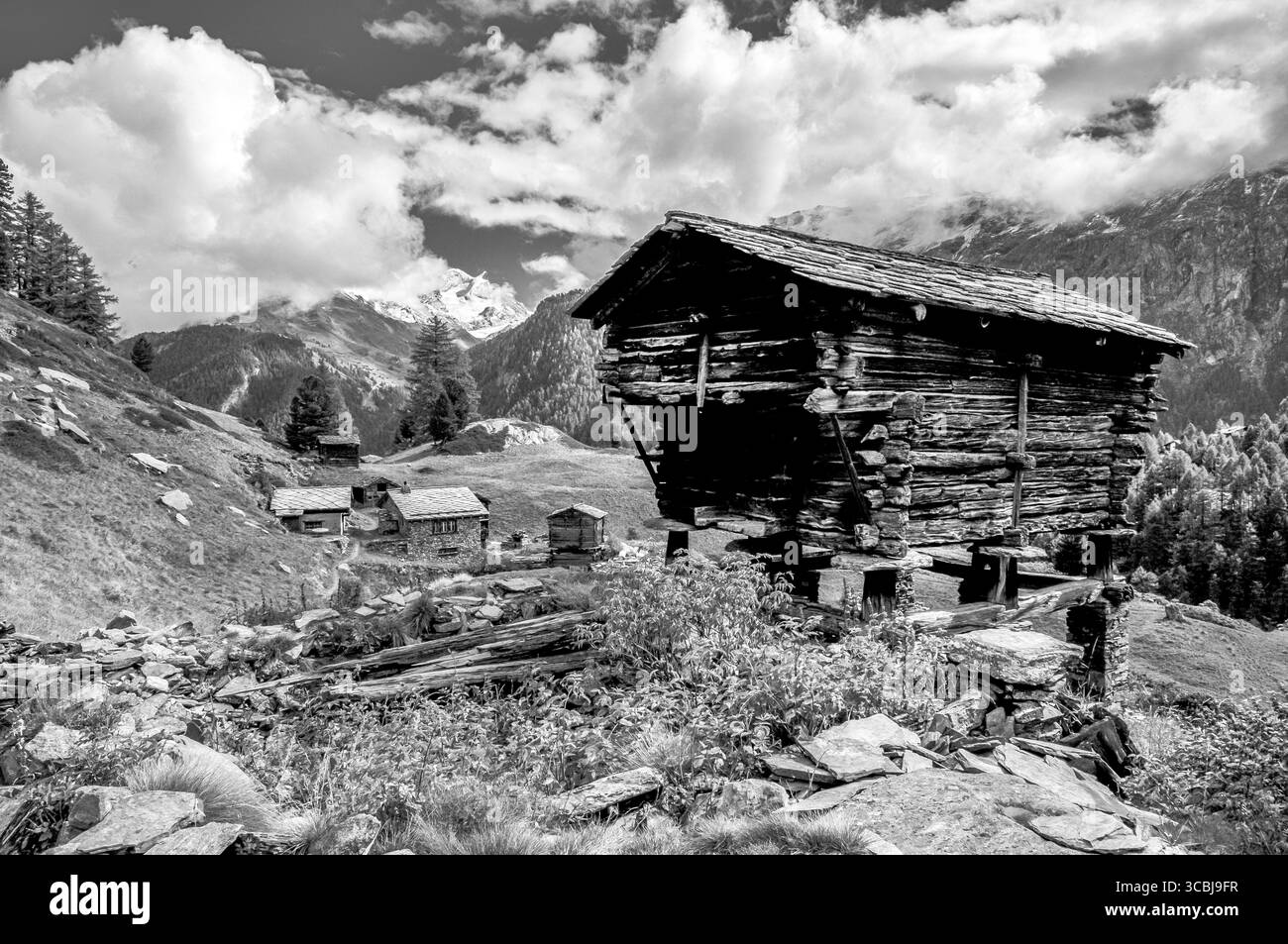 Switzerland valais zermatt monte Black and White Stock Photos & Images ...