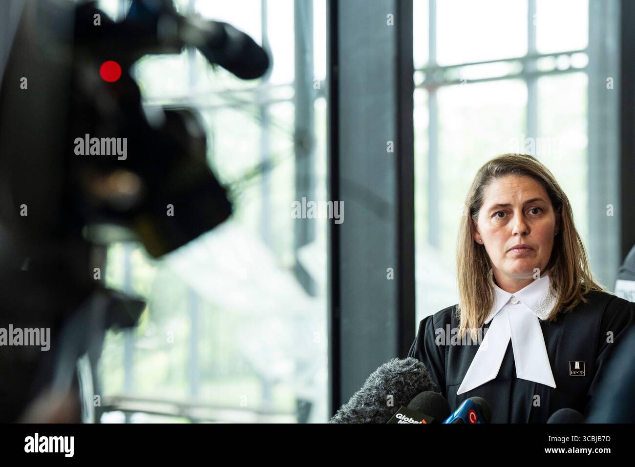 Crown prosecutor Lili Prévost-Grave speaks to media following a court ...