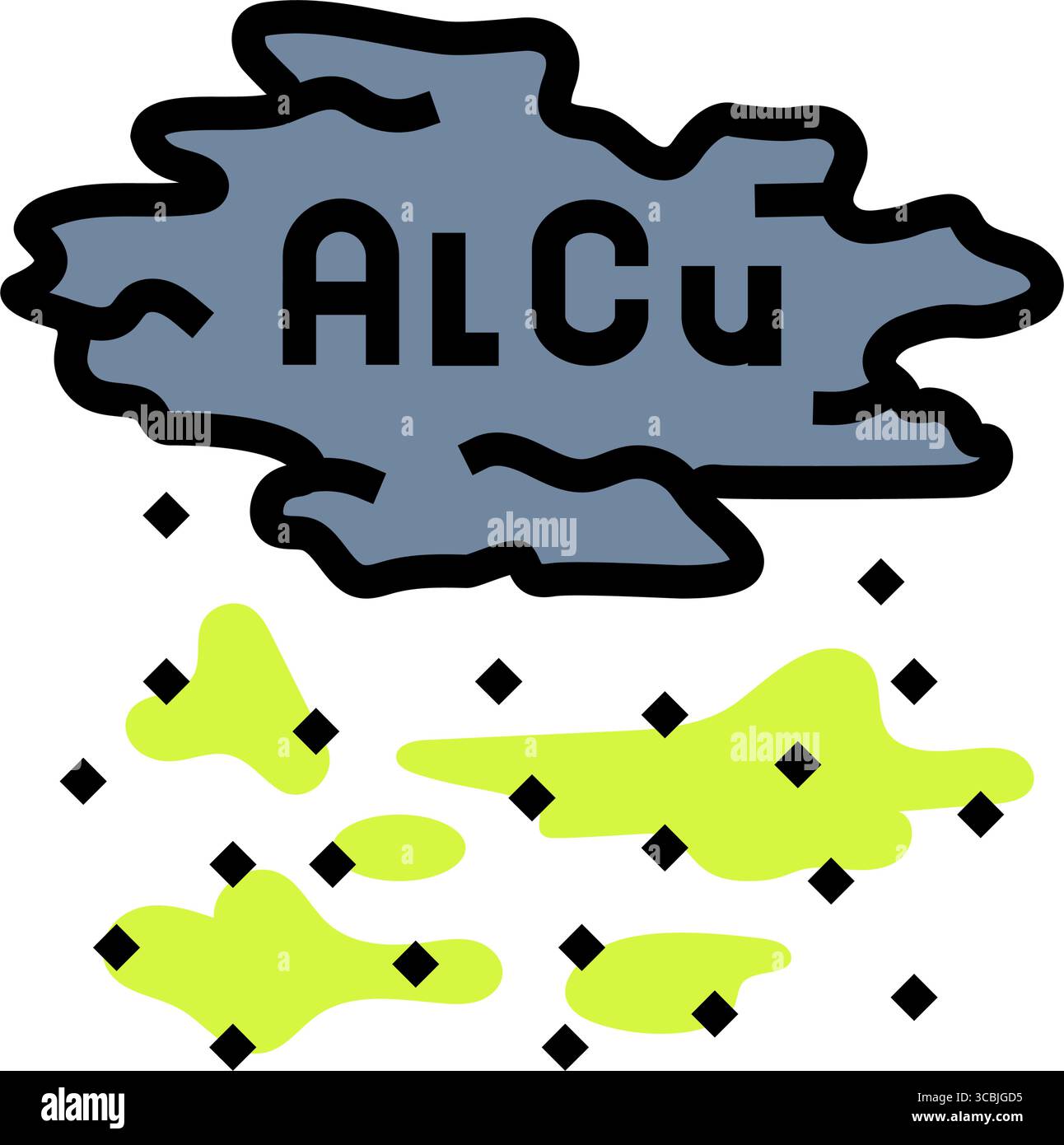 acid rain carrying toxic metals like aluminum copper color icon vector ...