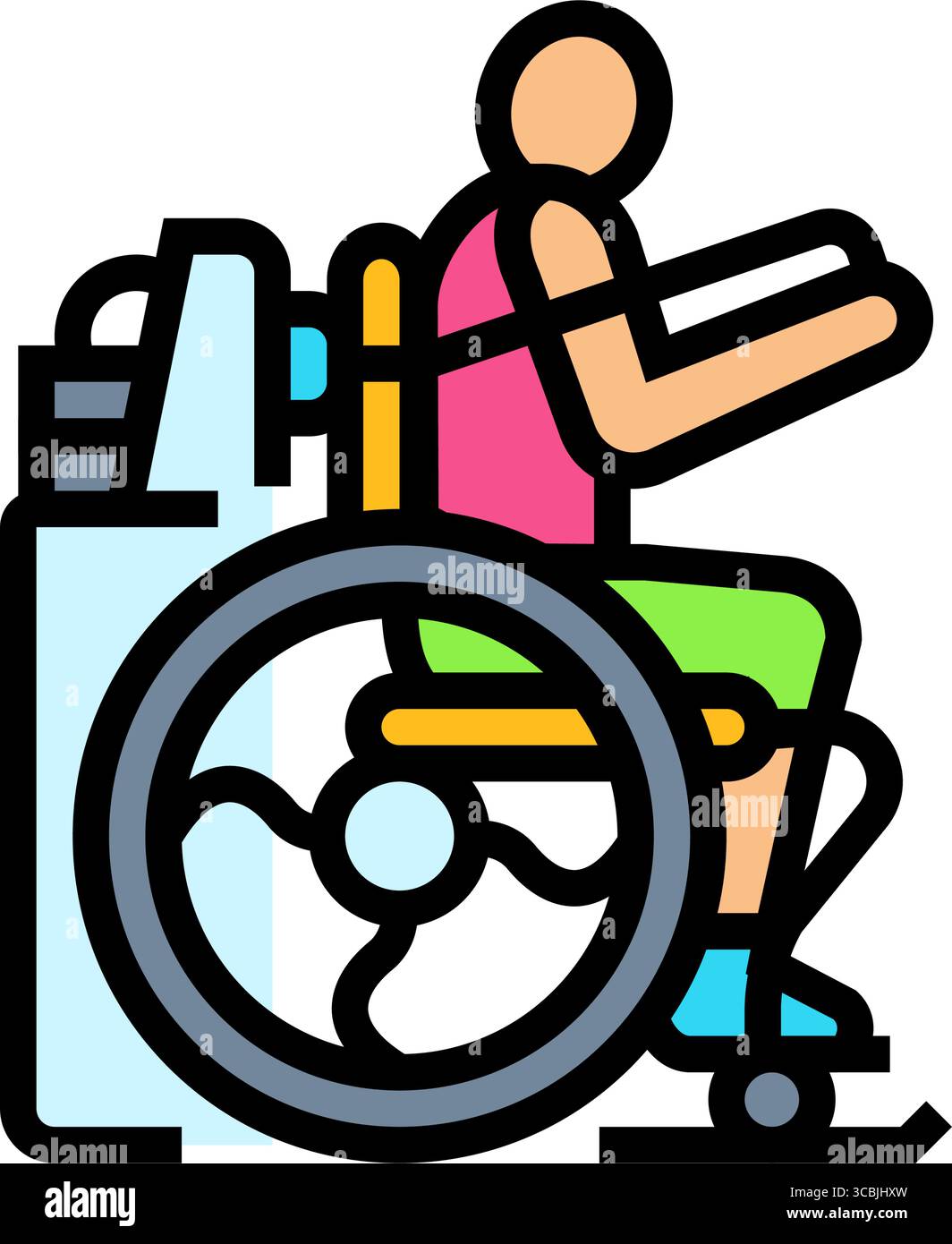 wheelchair adaptive inclusive fitness color icon vector illustration ...