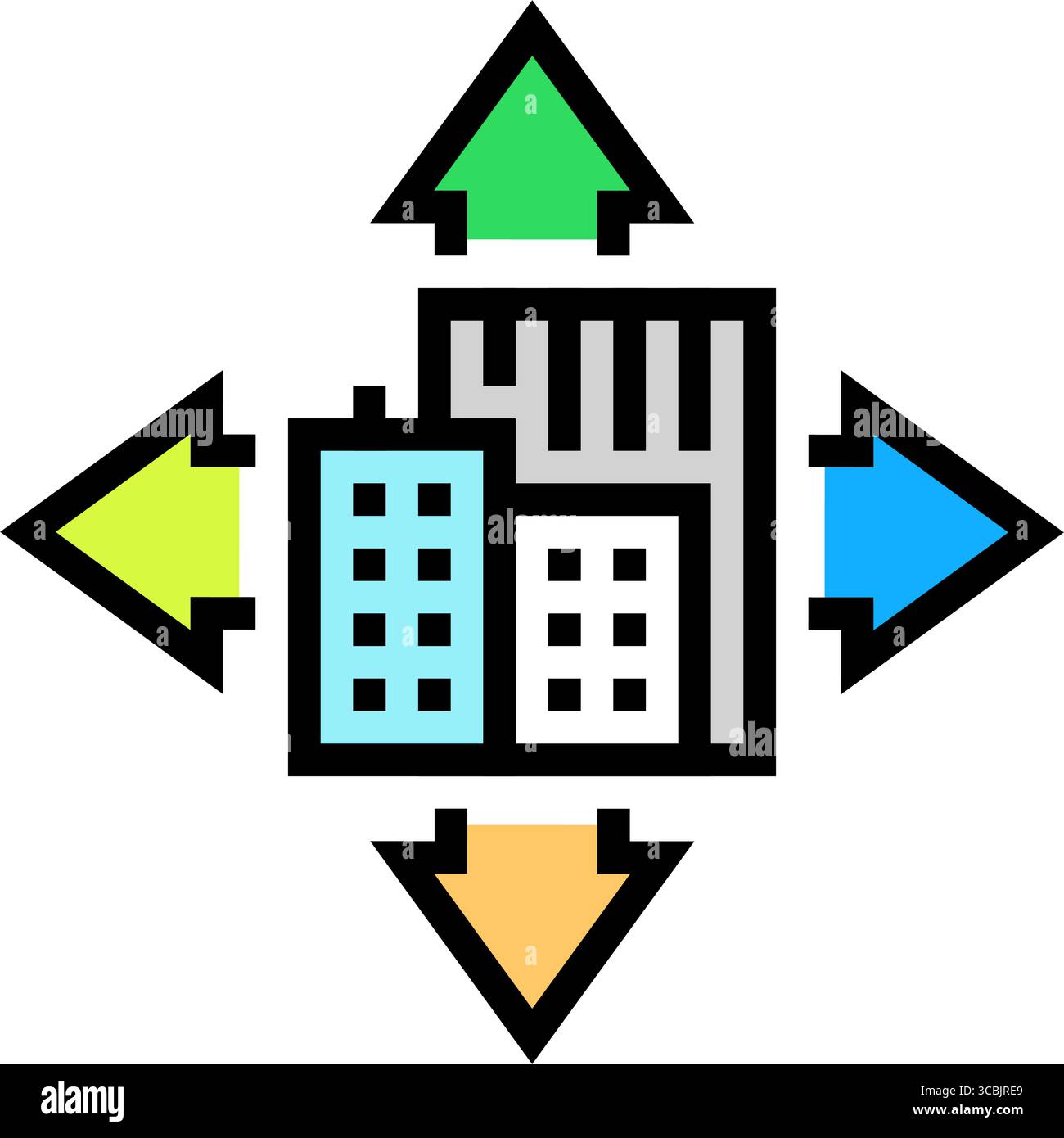expanding city urbanization color icon vector illustration Stock Vector ...