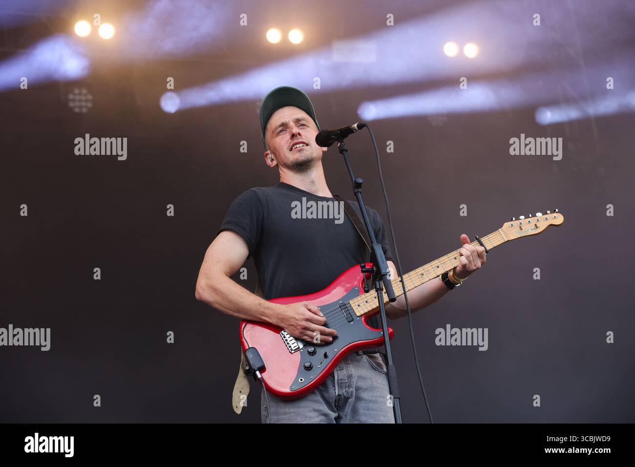 Copenhagen, Denmark. August 8, 2025. Jonas Smith of Danish band Blaue ...