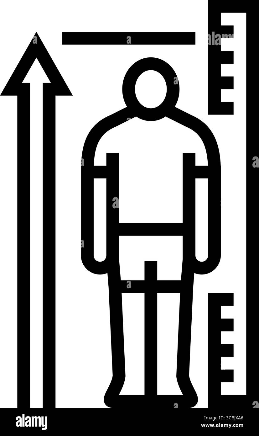 Growth Spurts Adolescence Puberty Line Icon Vector Illustration Stock