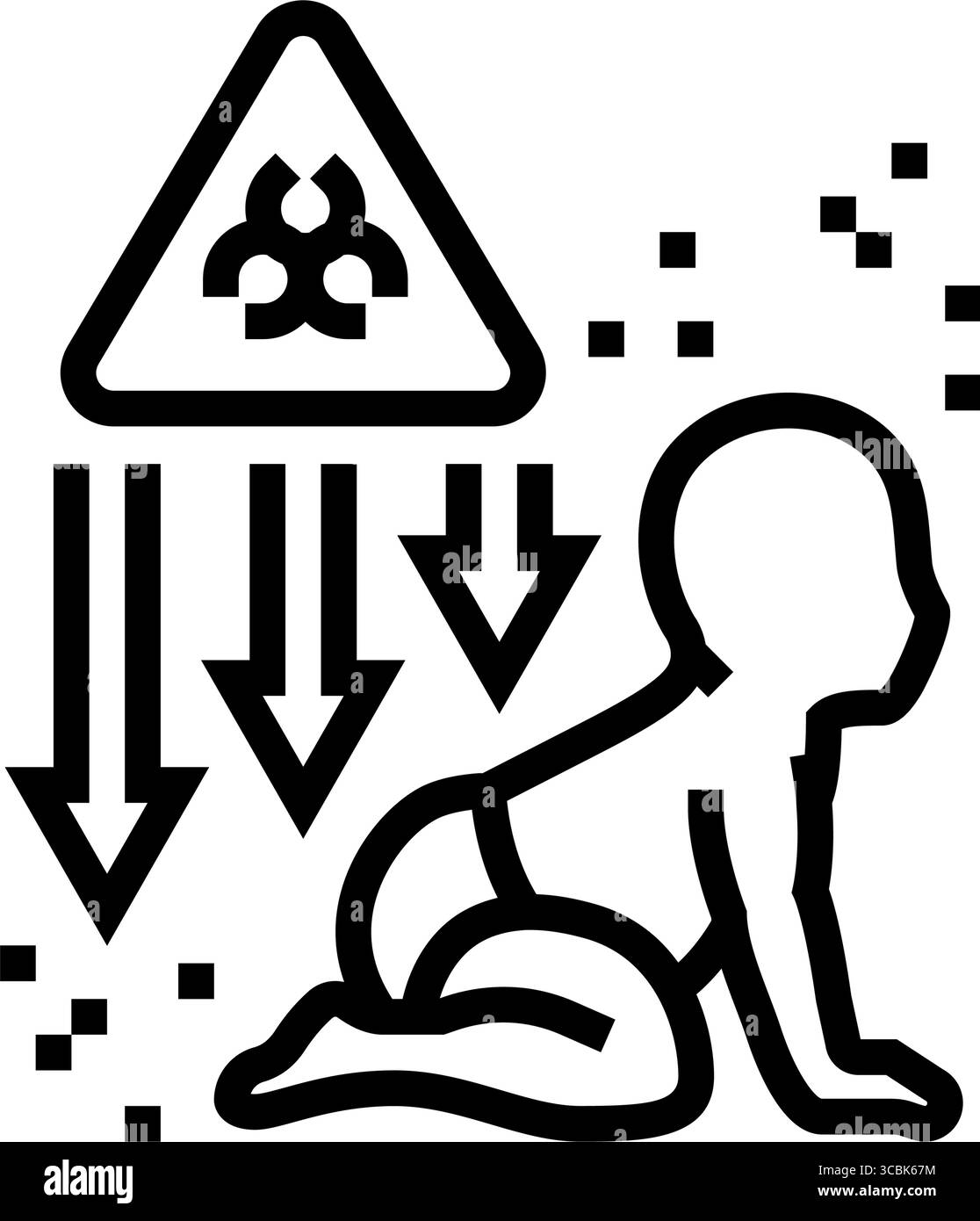 child exposed to toxic environment line icon vector illustration Stock ...