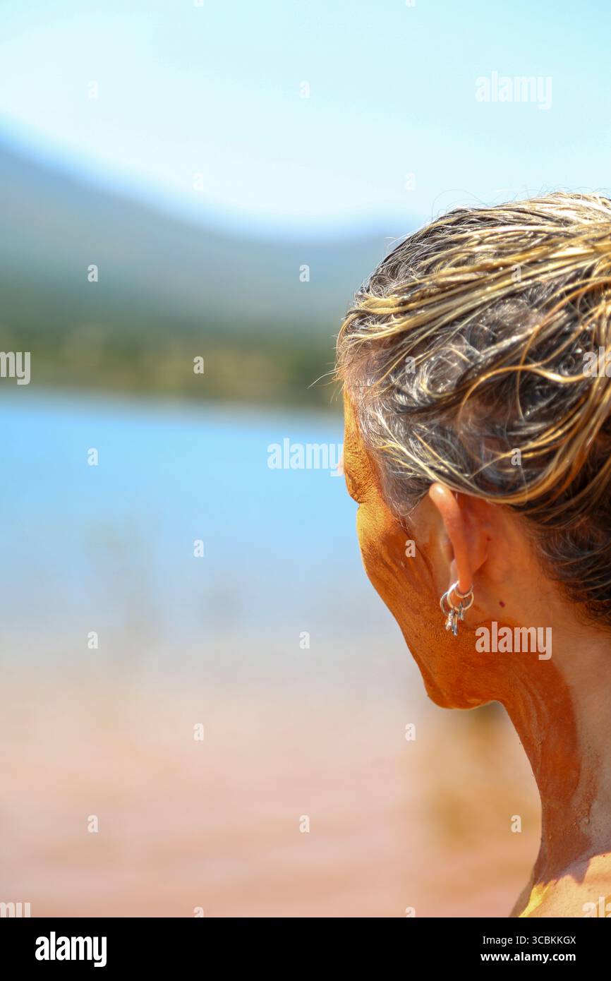Beauty mask closeup smiling hi-res stock photography and images - Alamy
