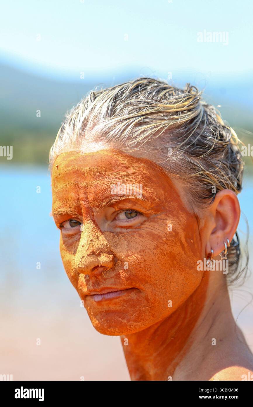 Beauty mask closeup smiling hi-res stock photography and images - Alamy