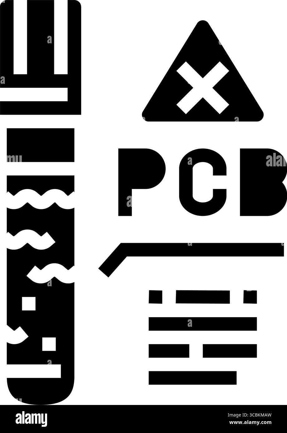 water testing for pcb contamination glyph icon vector illustration ...