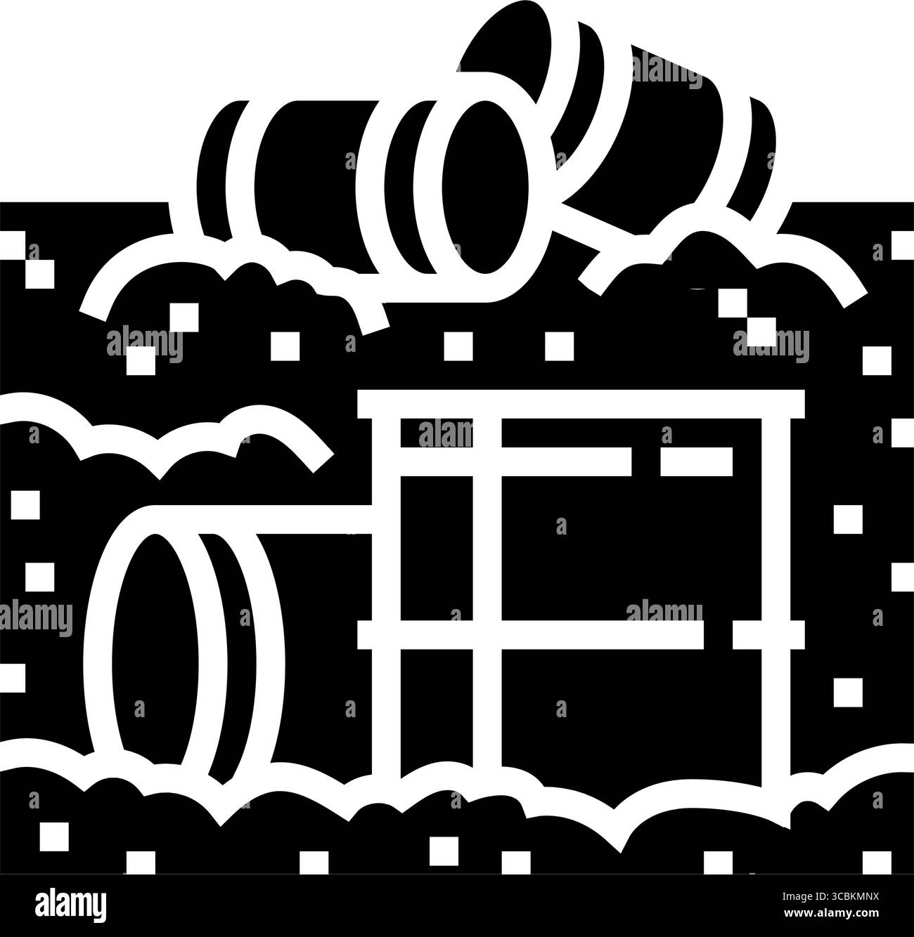 landfill toxic pcb drums glyph icon vector illustration Stock Vector ...