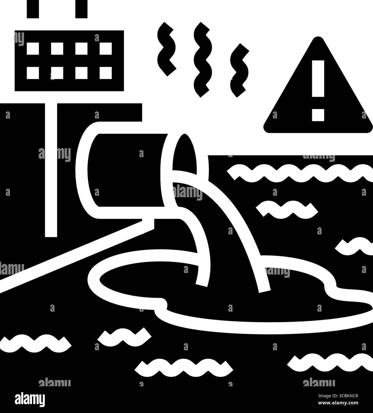 industrial water pollution glyph icon vector illustration Stock Vector ...