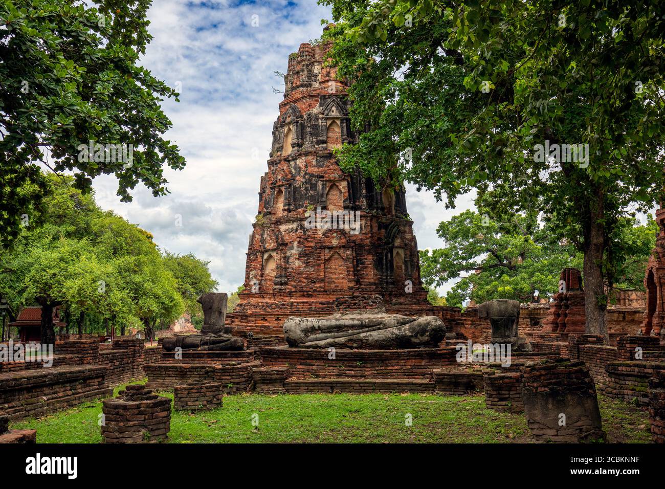 Buddhist temple within the Wat Phra Ram complex in Ayutthaya, Thailand ...