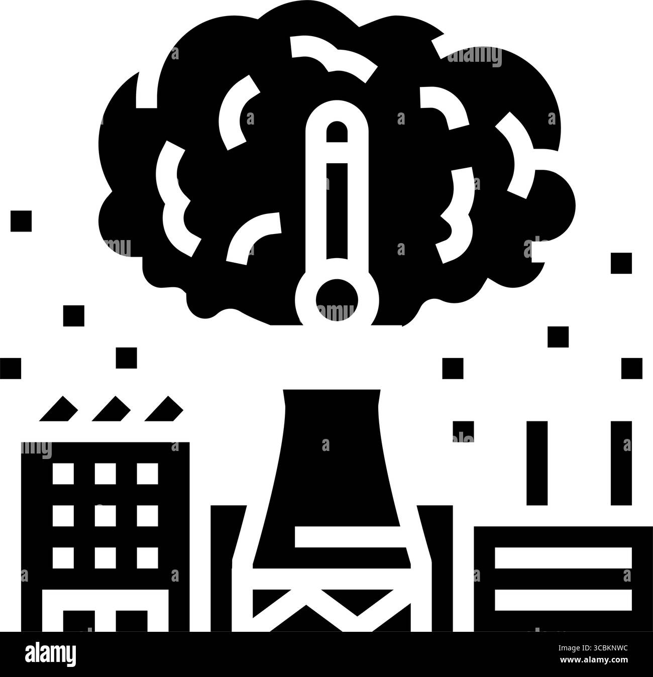 air pollution from heat pollution glyph icon vector illustration Stock ...