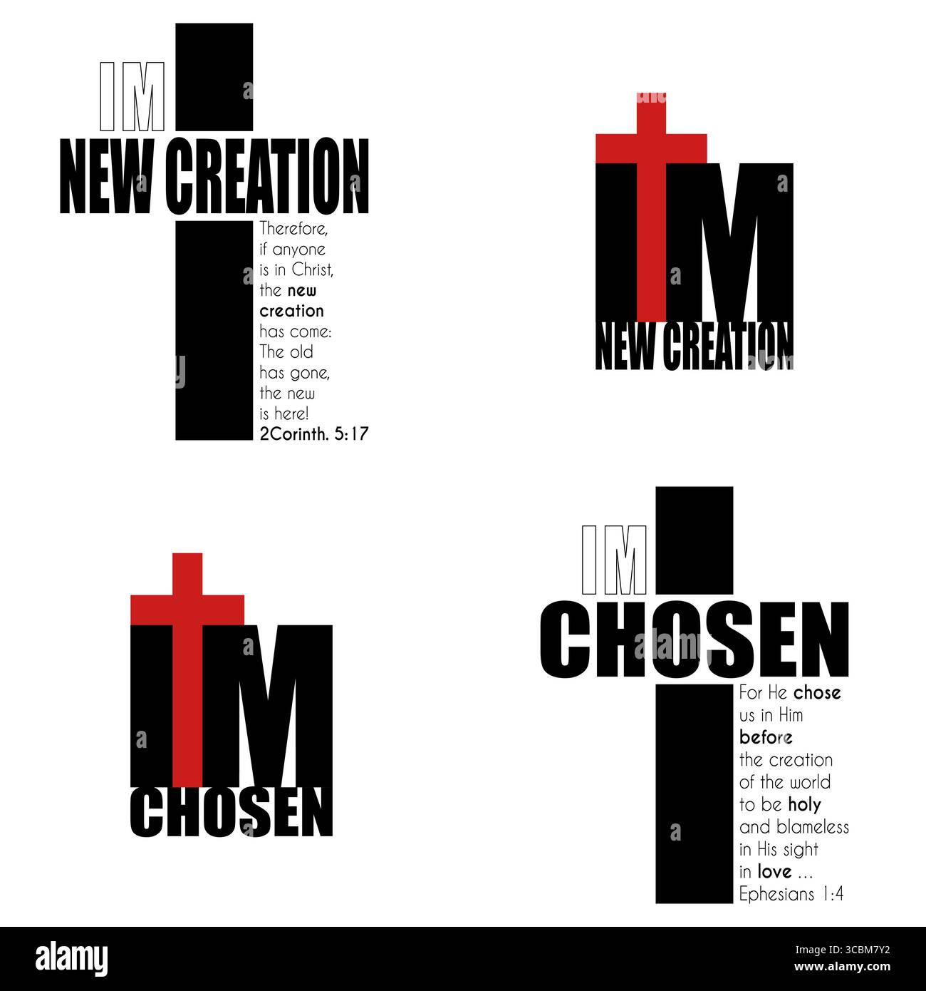 Cross with text. New creation message. Bold chosen words. Christian ...