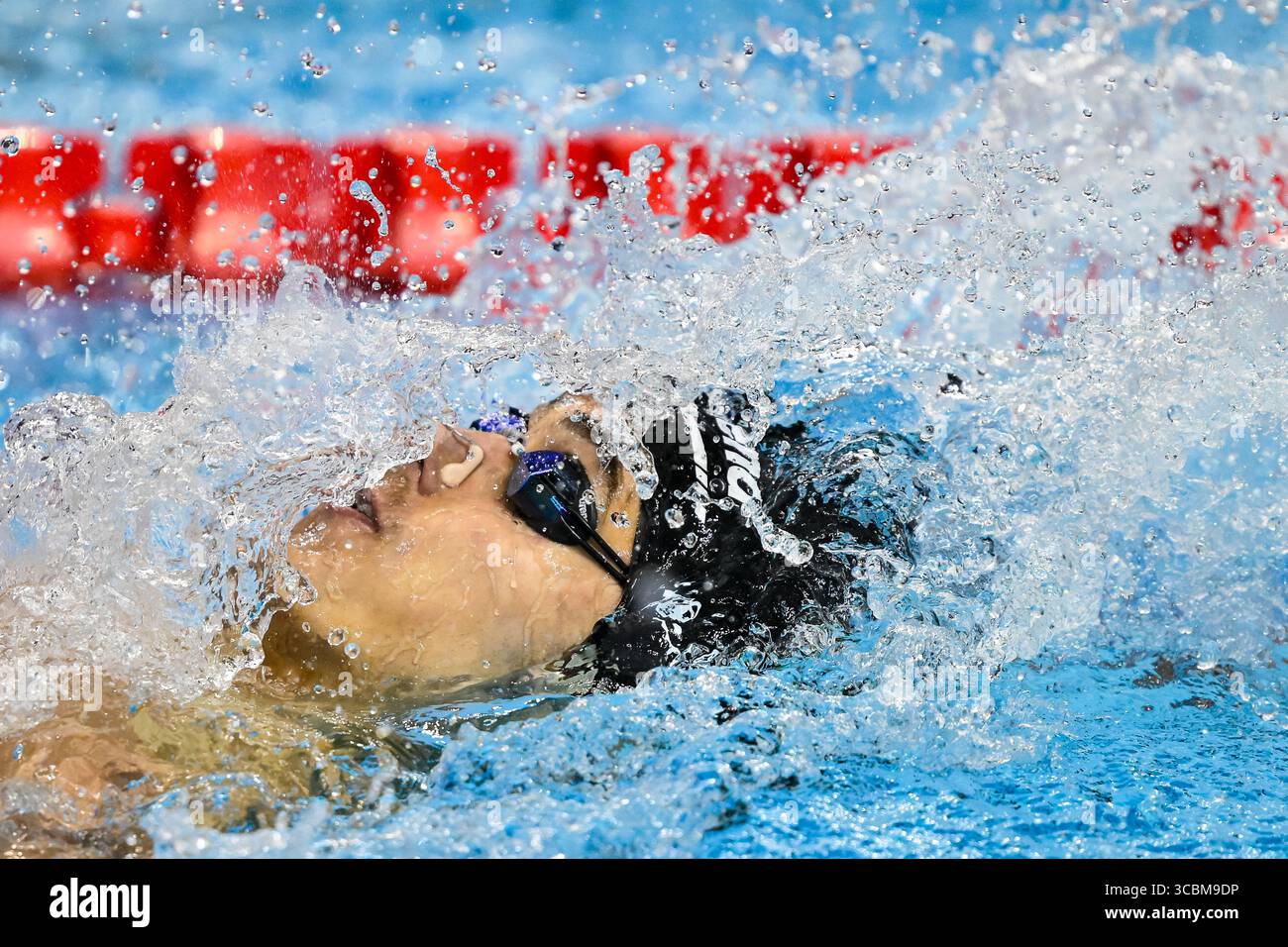 Christian Bacico of Italy competes in the swimming 200m Backstroke Men ...