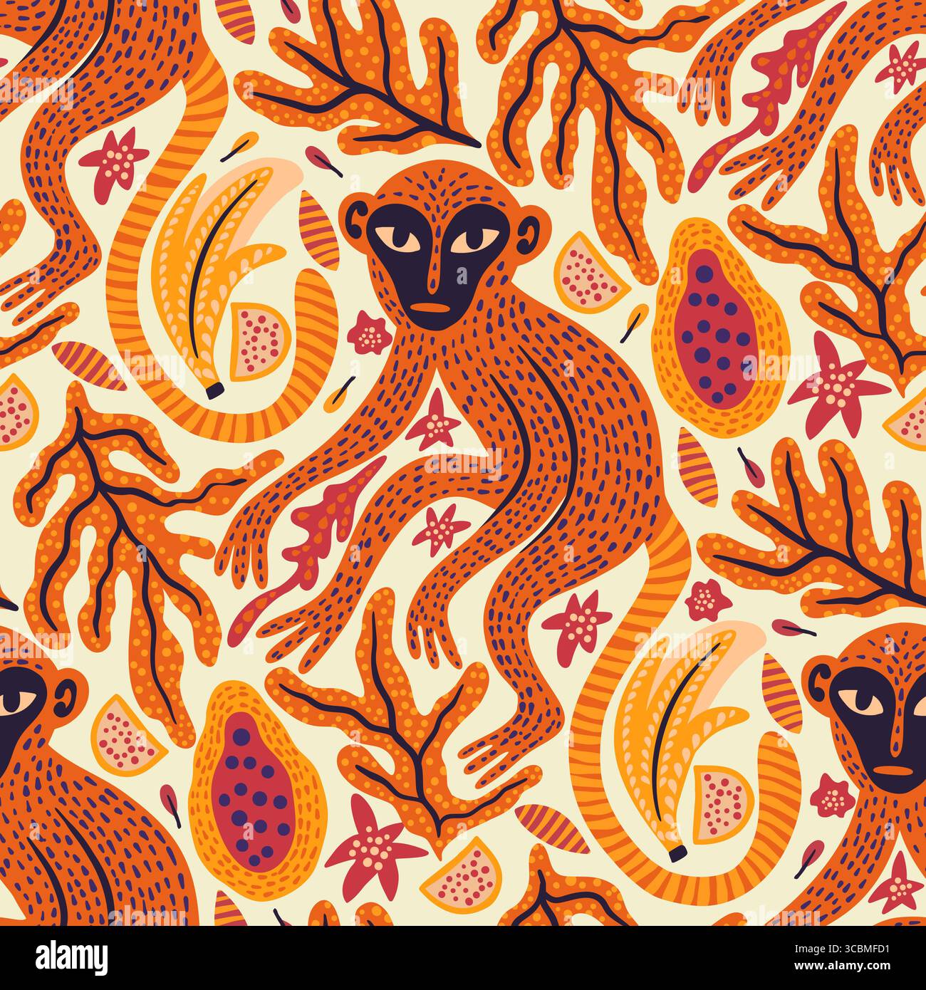 Rainforest tropical monkeys Stock Vector Images - Alamy