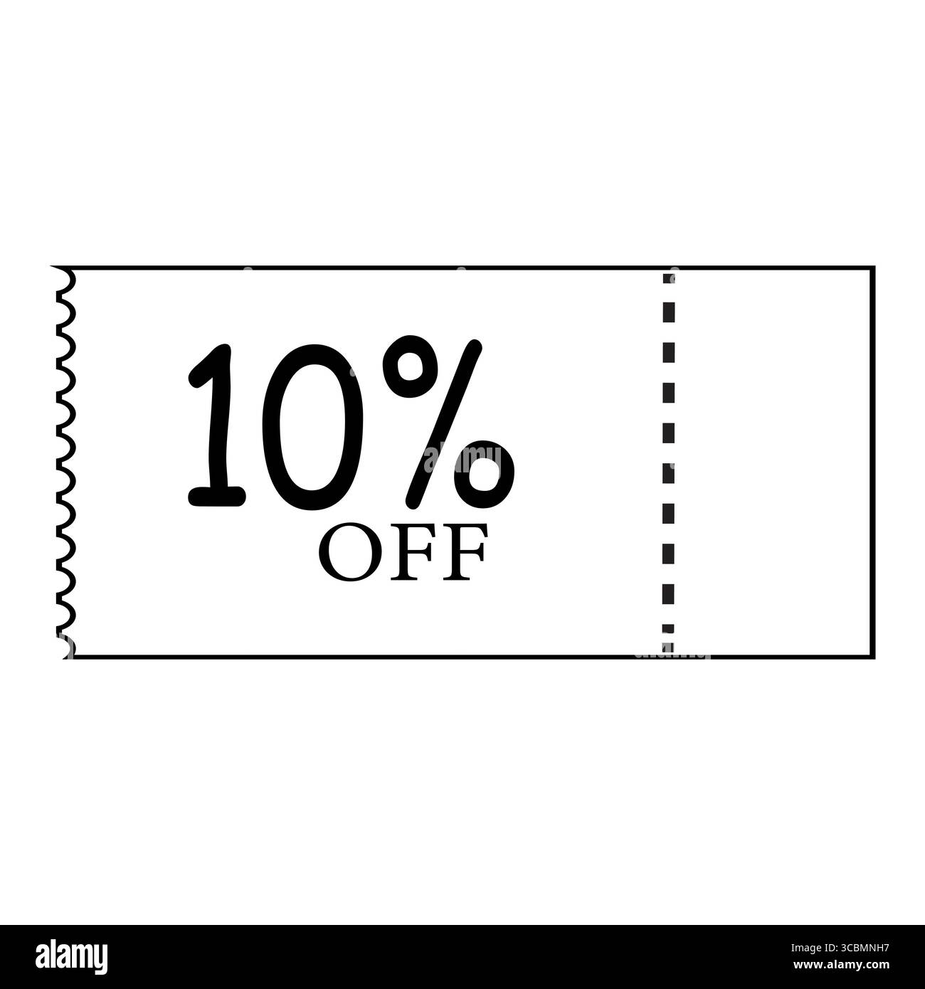 Black and White Coupon and Discount Ticket Outline Vector Stock Vector ...