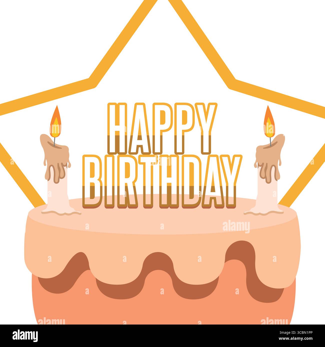 Candle birthday cake festive Stock Vector Images - Alamy
