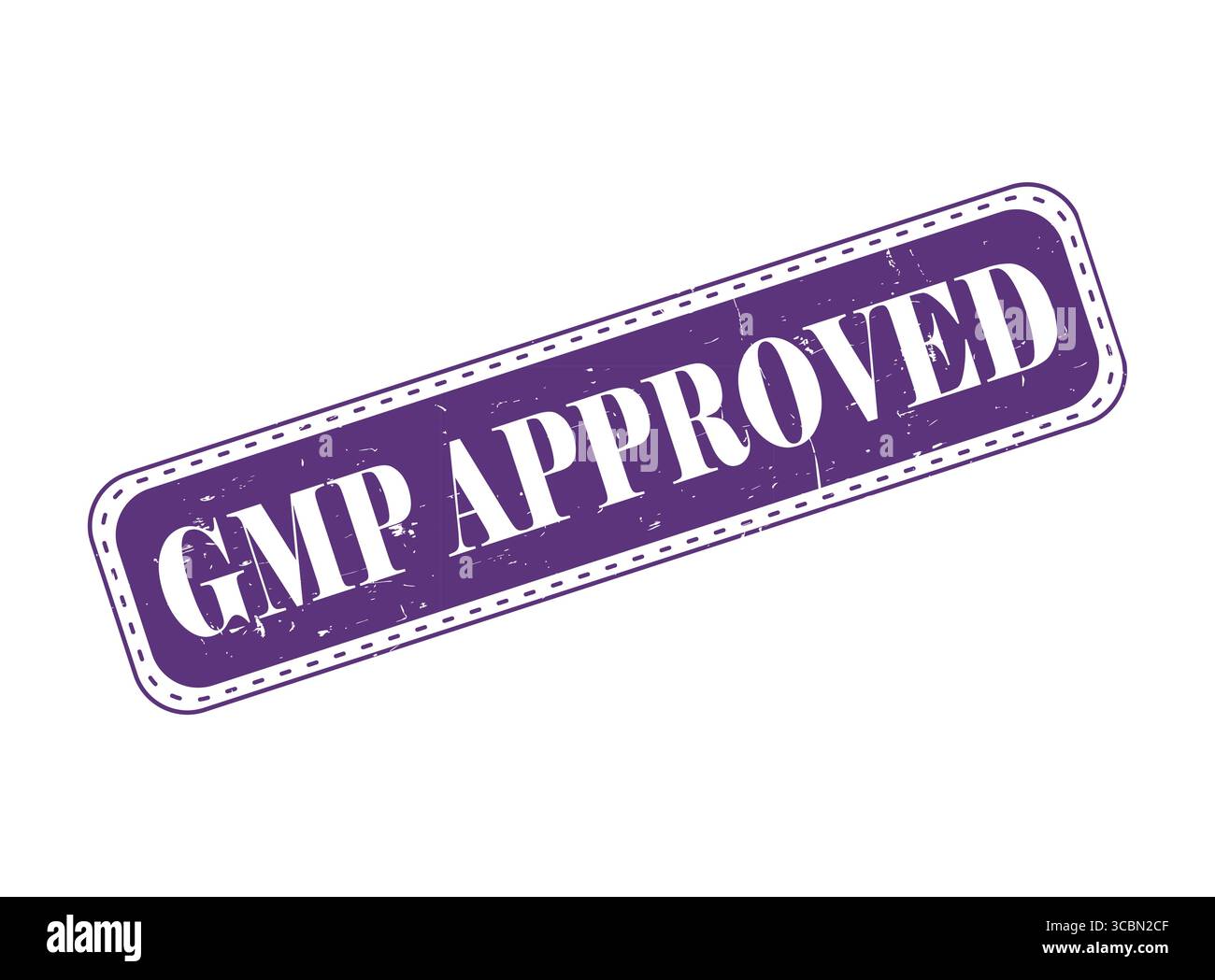 A GMP Approved Purple Rubber Stamp Seal with Dotted Border for Standard ...