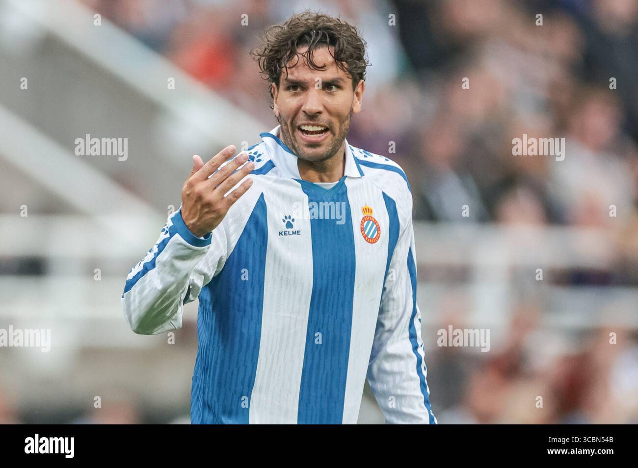 Leandro Cabrera of Espanyol gives his team instructions during the Pre ...