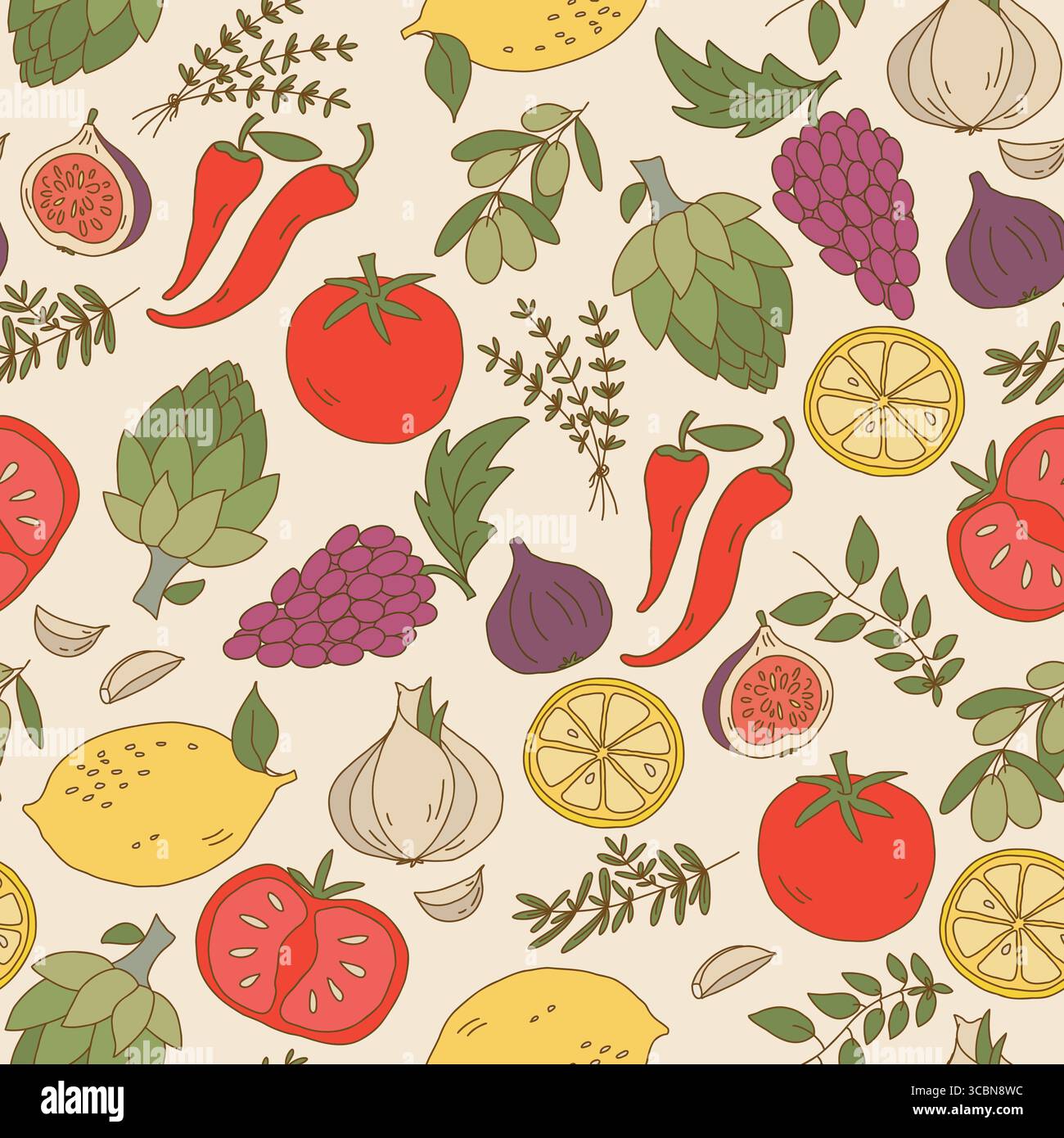 Artichoke seamless pattern Stock Vector Images - Alamy