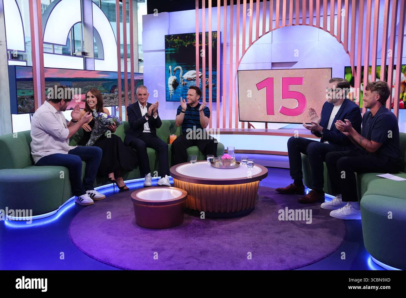 (left to right) Alex's husband Charlie Thomson, Alex Jones, BBC ...