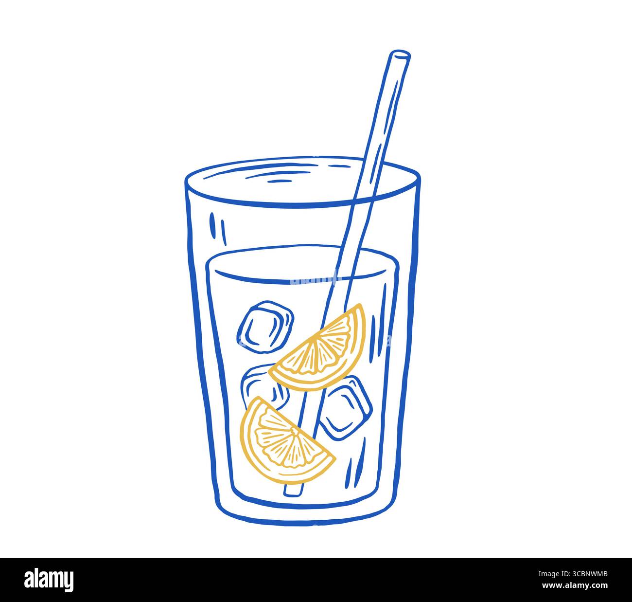Hand draw summer fresh lemonade vector illustration. Italian citrus ...