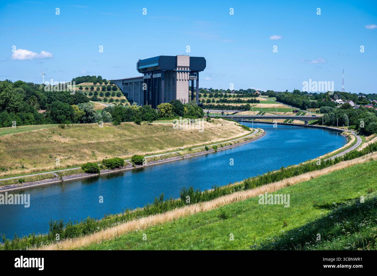 The modern boat lift of Strépy Thieu, Le Rœulx Hainaut, Belgium 13 July ...