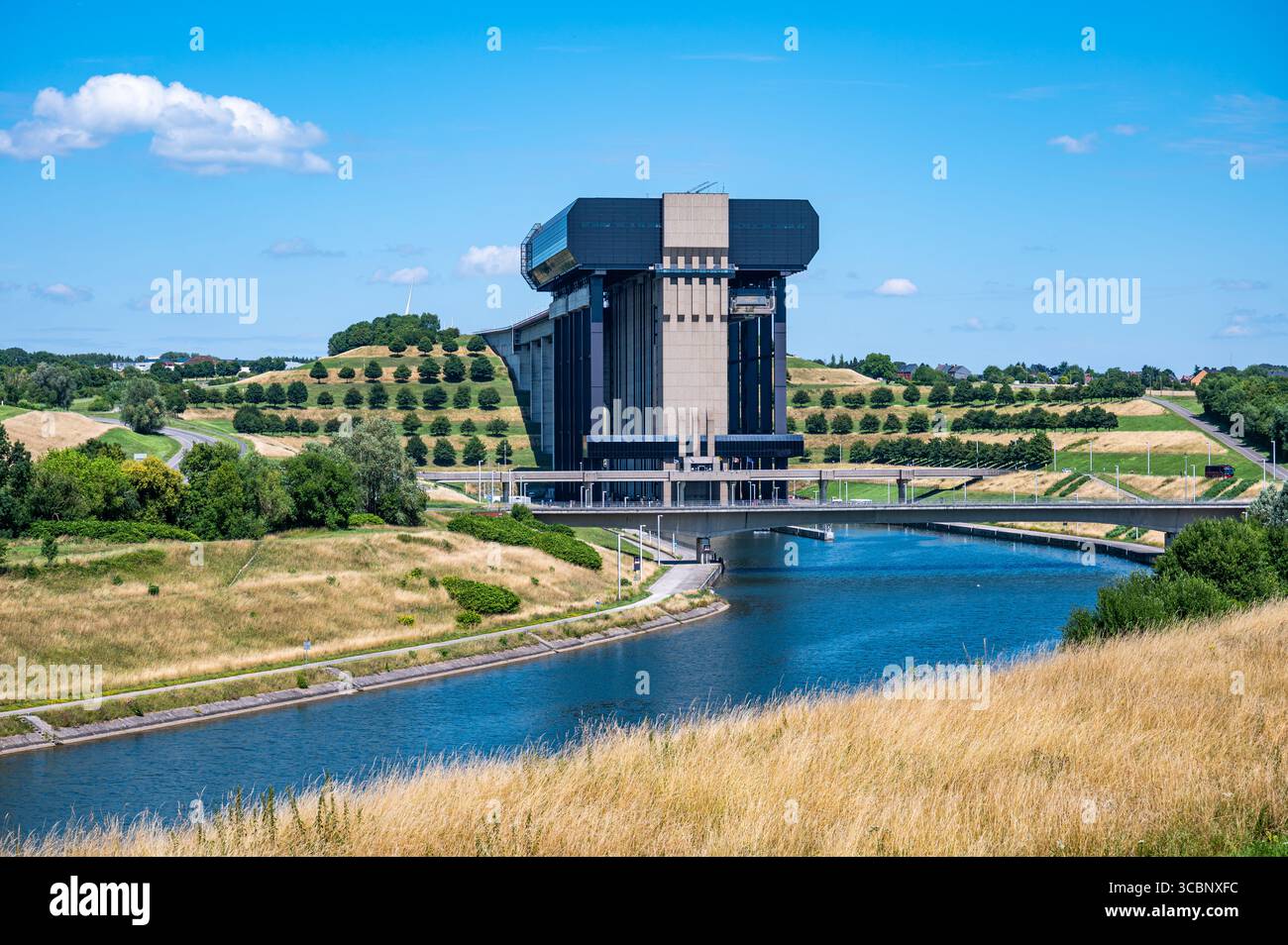 The modern boat lift of Strépy Thieu, Le Rœulx Hainaut, Belgium 13 July ...
