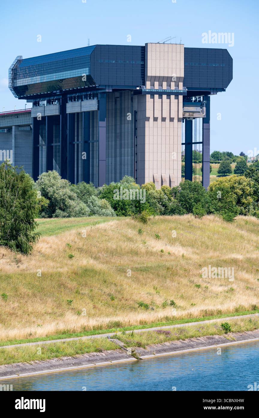 The modern boat lift of Strépy Thieu, Le Rœulx Hainaut, Belgium 13 July ...