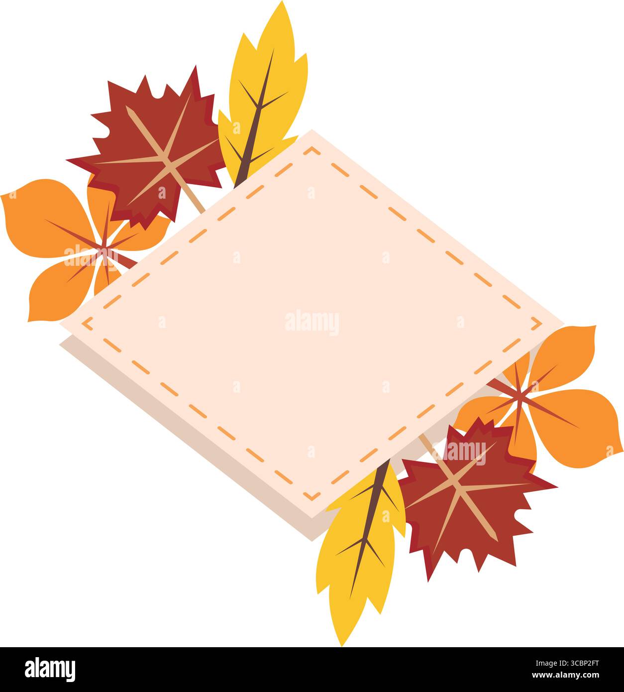 Square frame autumn leaves Stock Vector Images - Alamy
