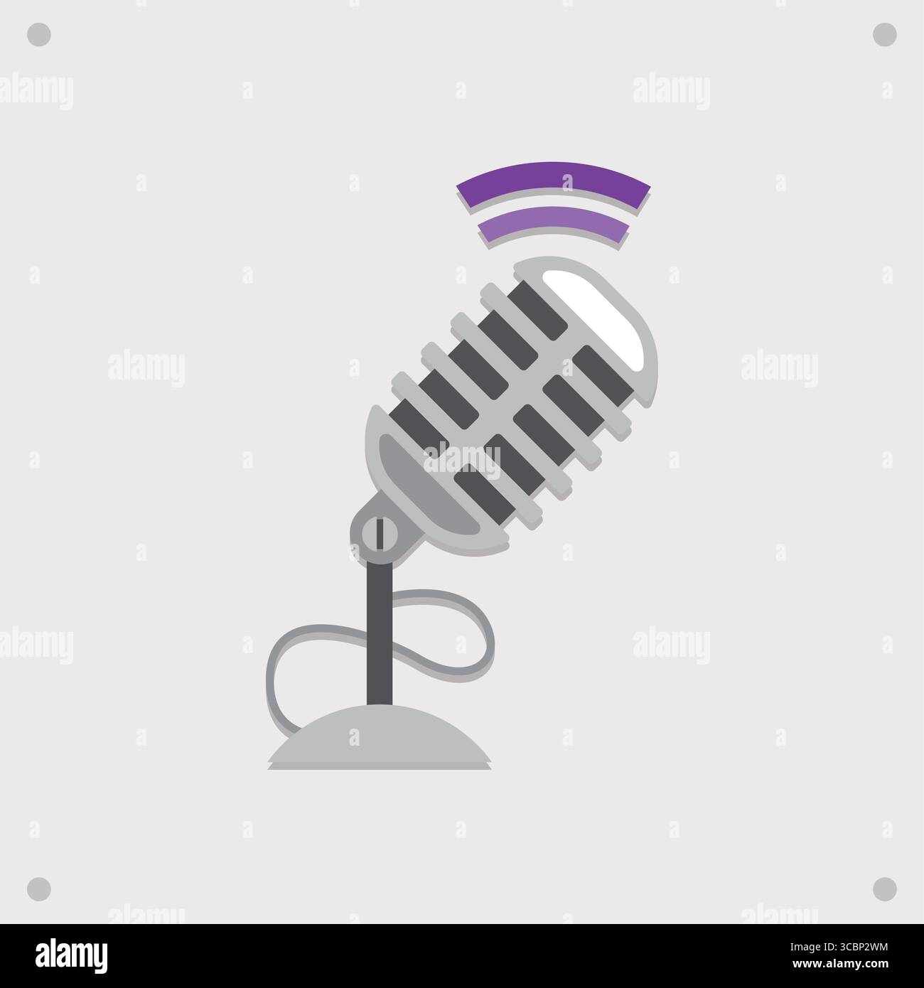 Vintage microphone broadcasting. Vector Stock Vector Image & Art - Alamy