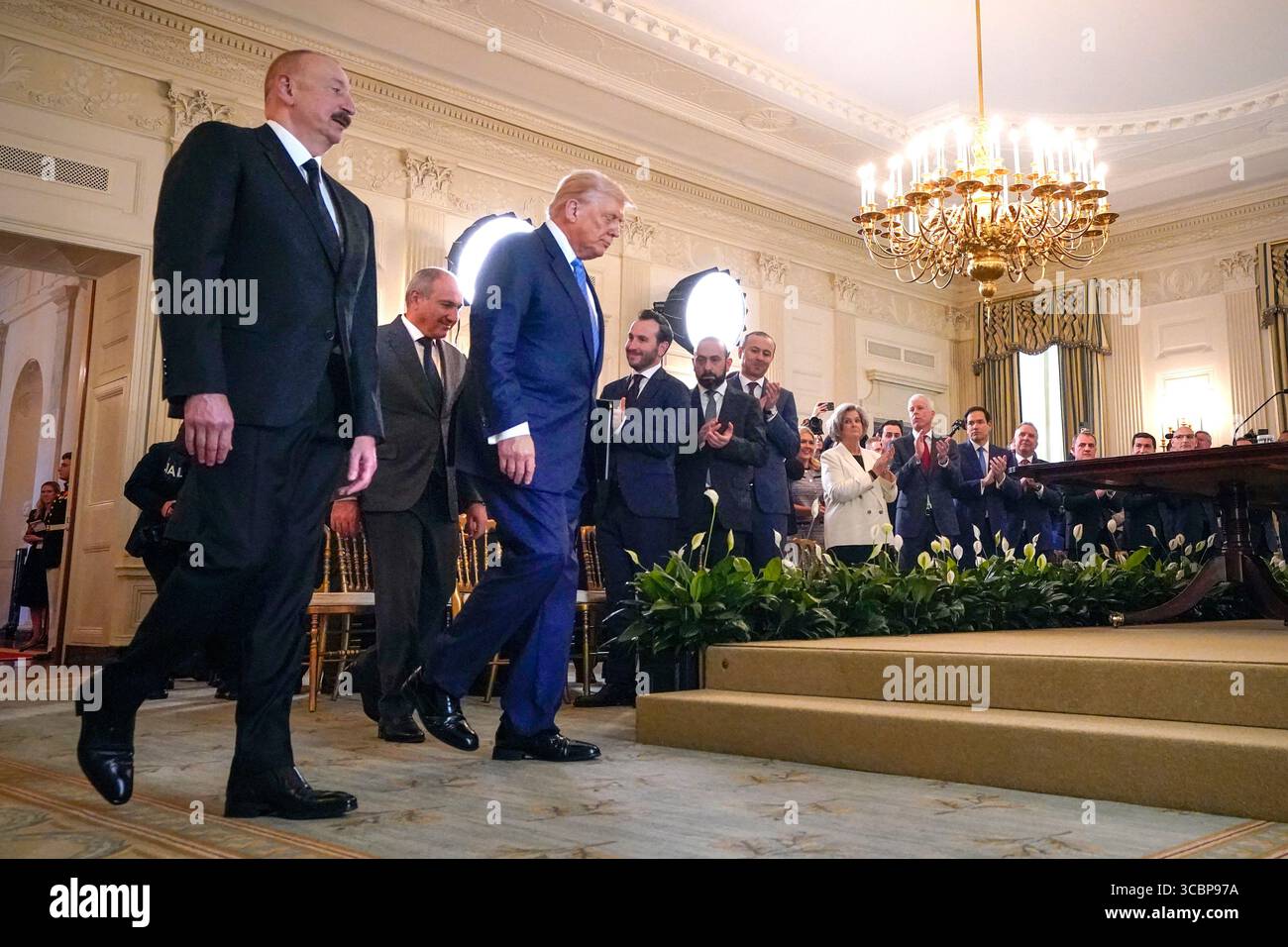 Azerbaijan's President Ilham Aliyev, from left, Armenian Prime Minister ...