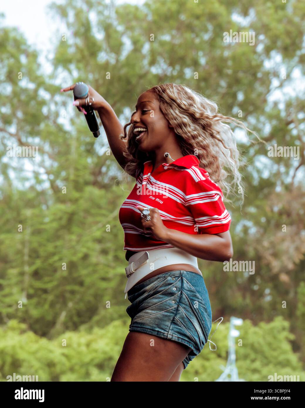 Alemeda performs on the Lands End Stage during the Outside Lands 2025 Music and Arts Festival ...
