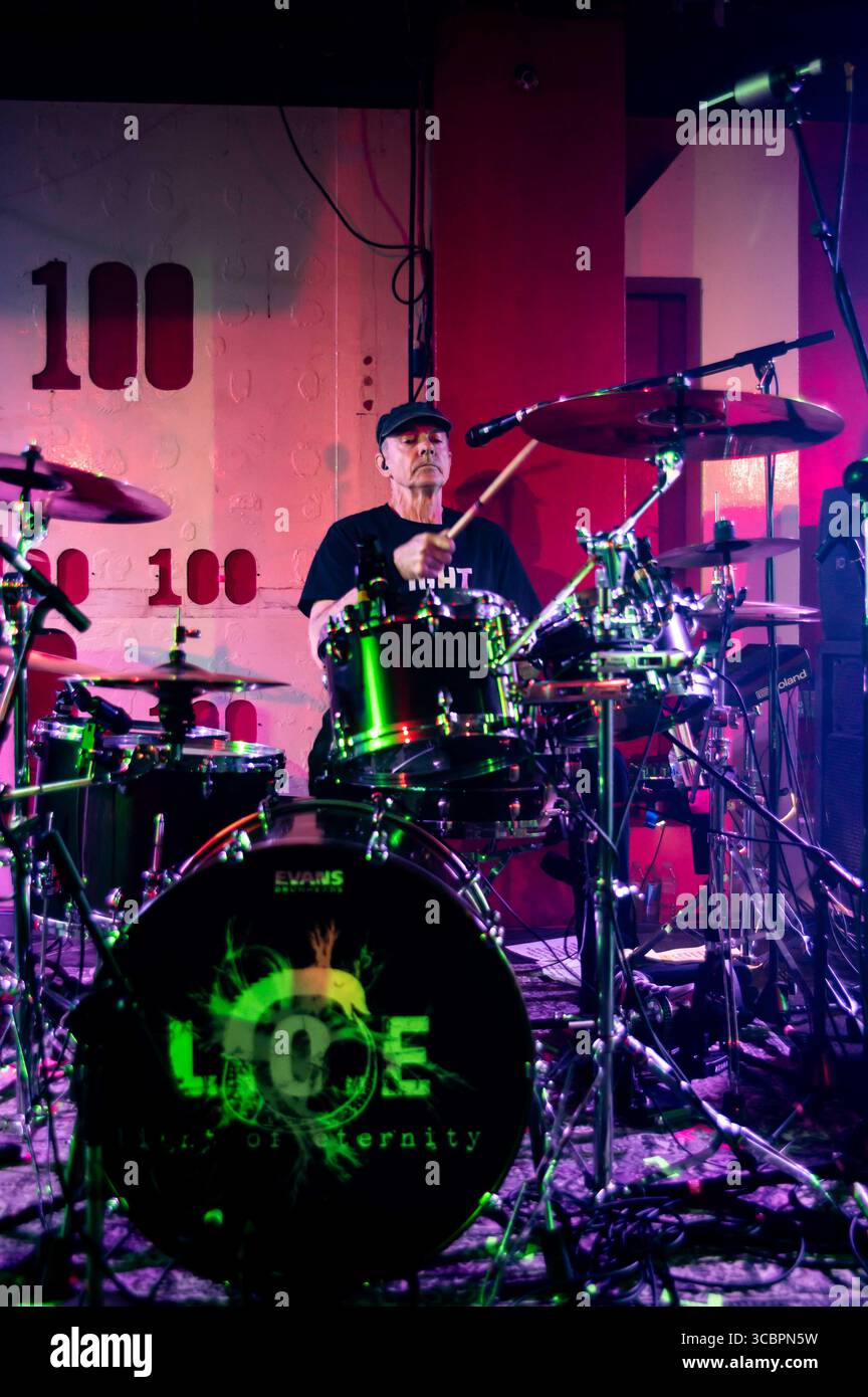 London, United Kingdom. 8th August 2025. Killing Joke's drummer "Big ...
