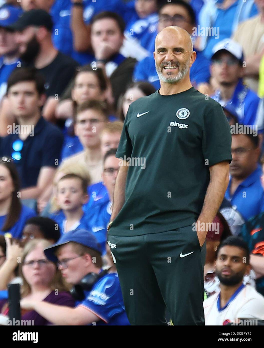 Enzo Maresca manager of Chelsea during Chelsea and Bayern Leverkusen ...