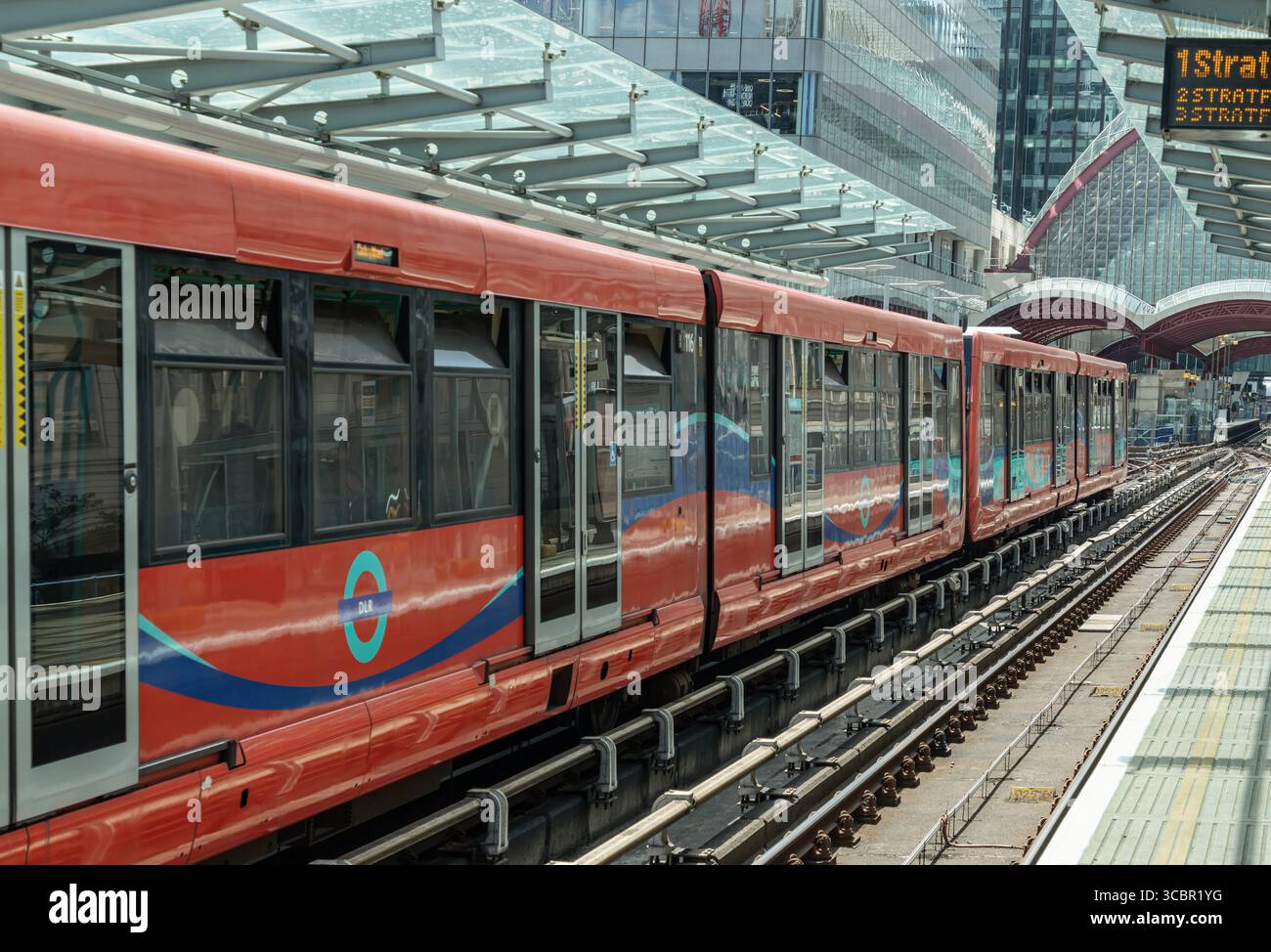 London, UK - Jun 18, 2025 - a distinctive Docklands Light Railway (DLR ...