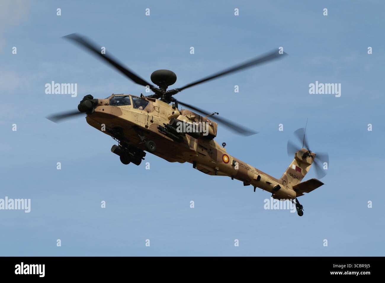 QA124, a Boeing AH-64E Apache Guardian operated by the Qatar Emiri Air ...