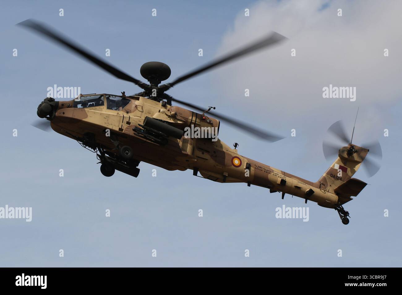 QA124, a Boeing AH-64E Apache Guardian operated by the Qatar Emiri Air ...