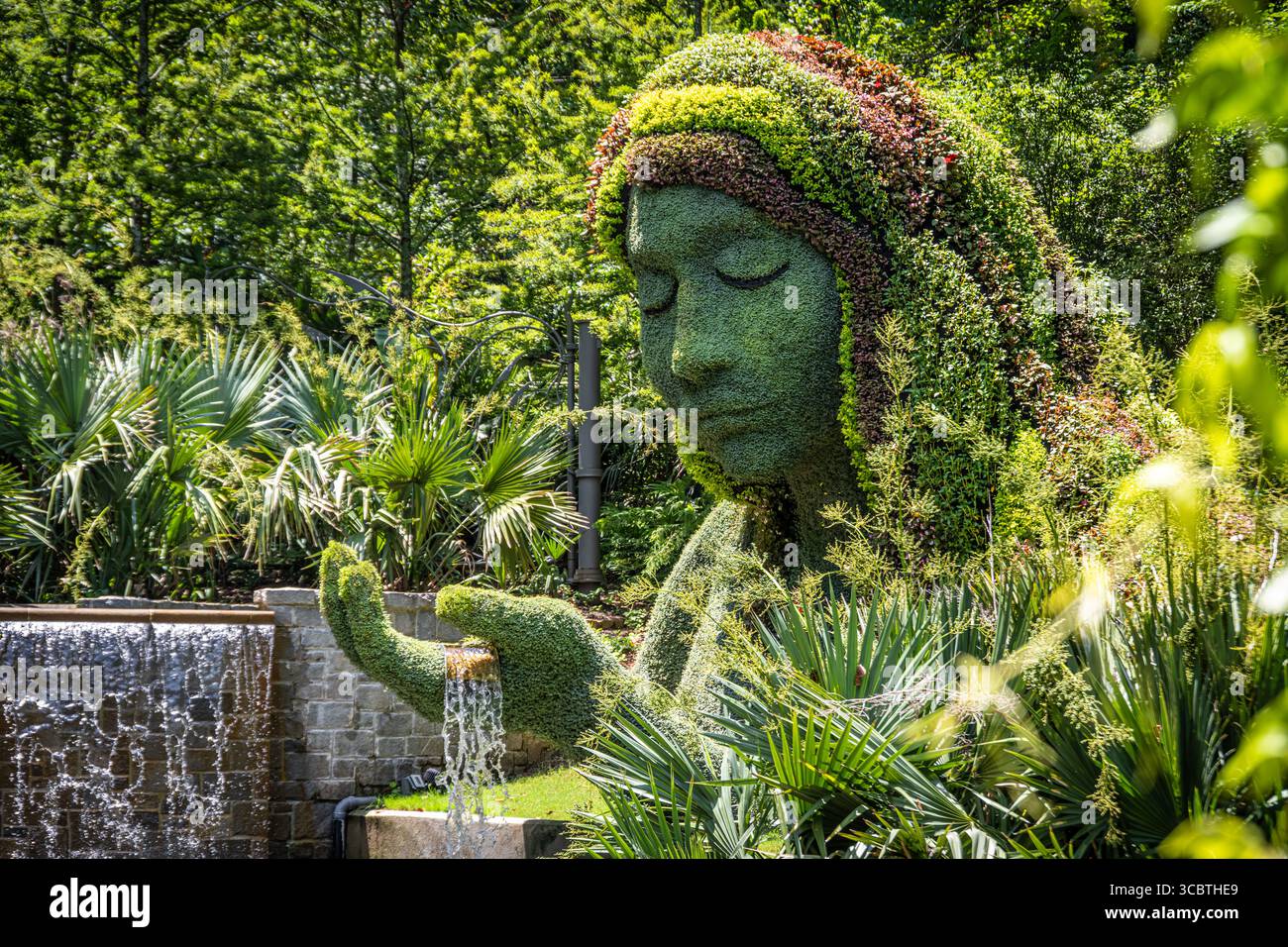 Large "Earth Goddess" mosaiculture in the Cascades Garden of Atlanta ...