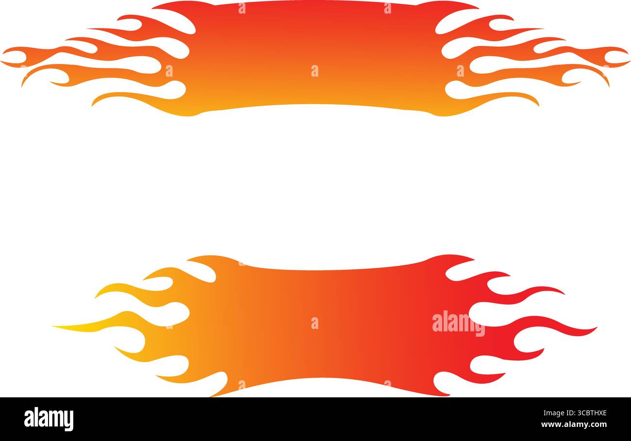 Flaming fire banner Vector Design Illustration Stock Vector Image & Art ...