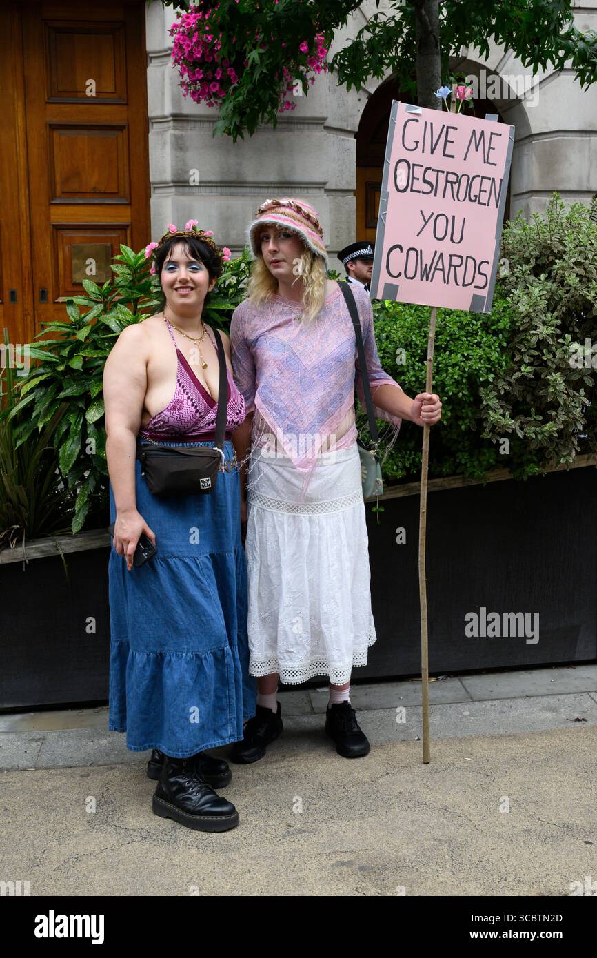 Marchers gather at the beginning of the London Trans+ Pride march ...