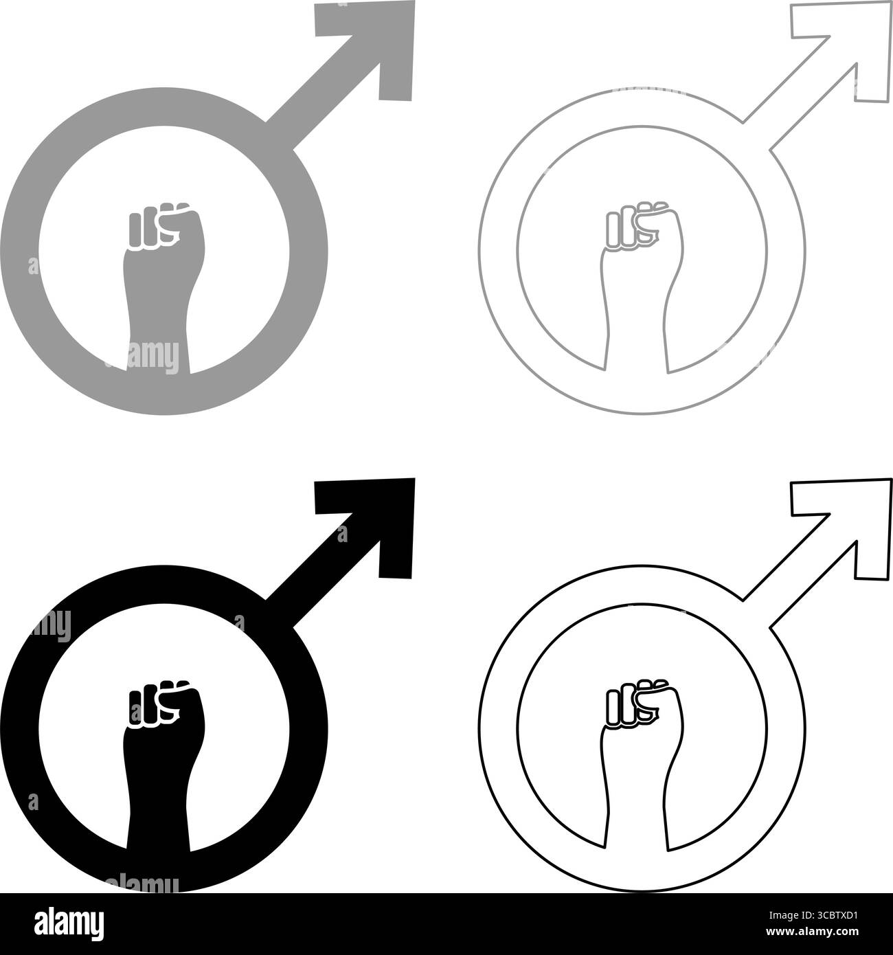 Fist line solid icon Cut Out Stock Images & Pictures - Alamy