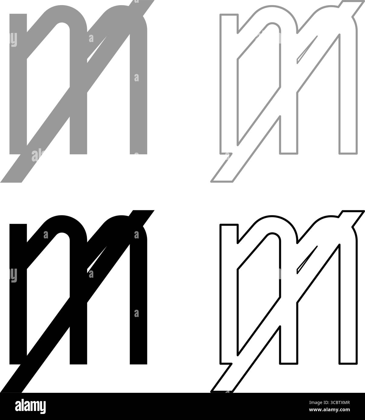 Mill's symbol milly sign set icon grey black color vector illustration ...