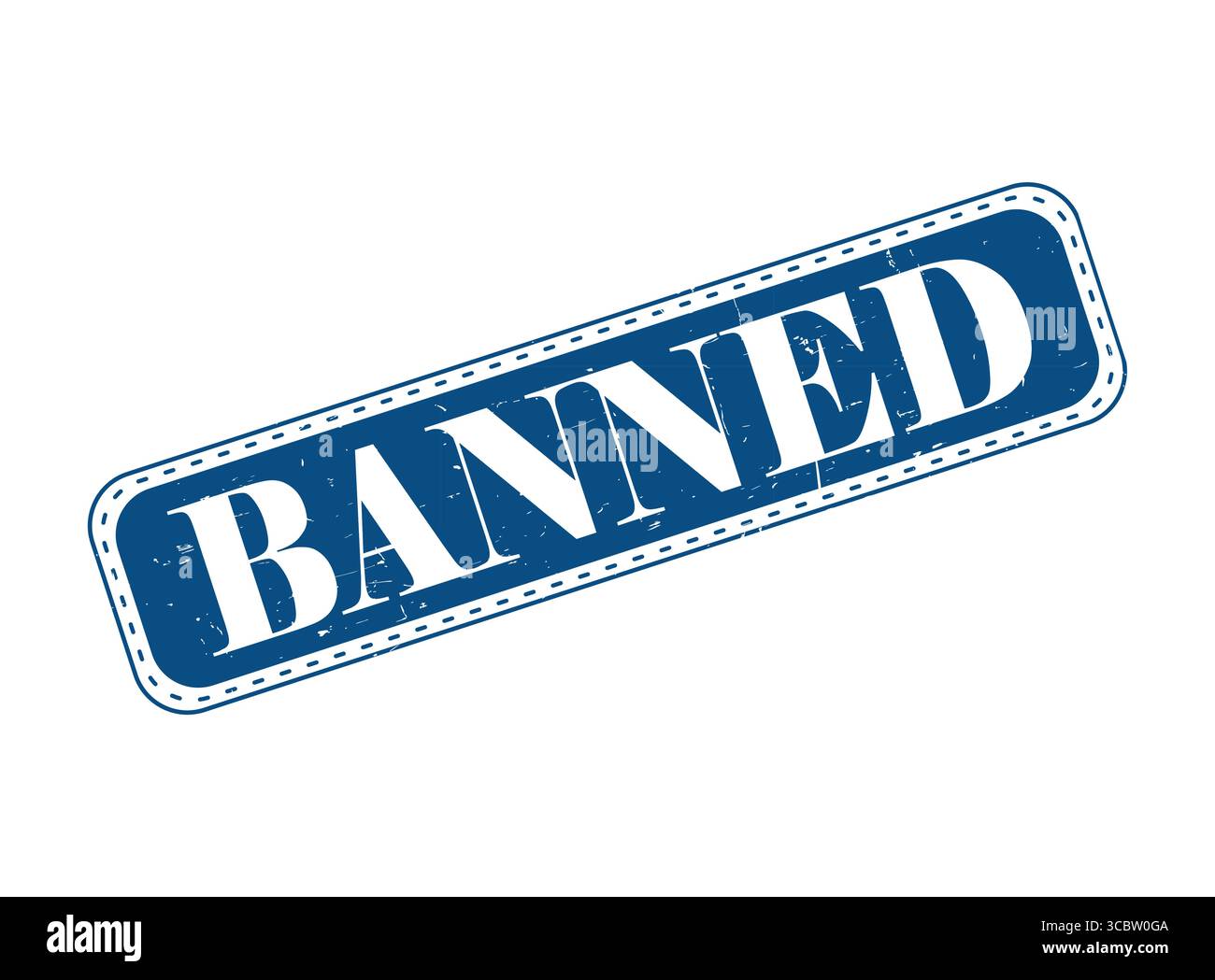 A Banned Blue Rubber Stamp Seal on a Bar Stock Vector Image & Art - Alamy