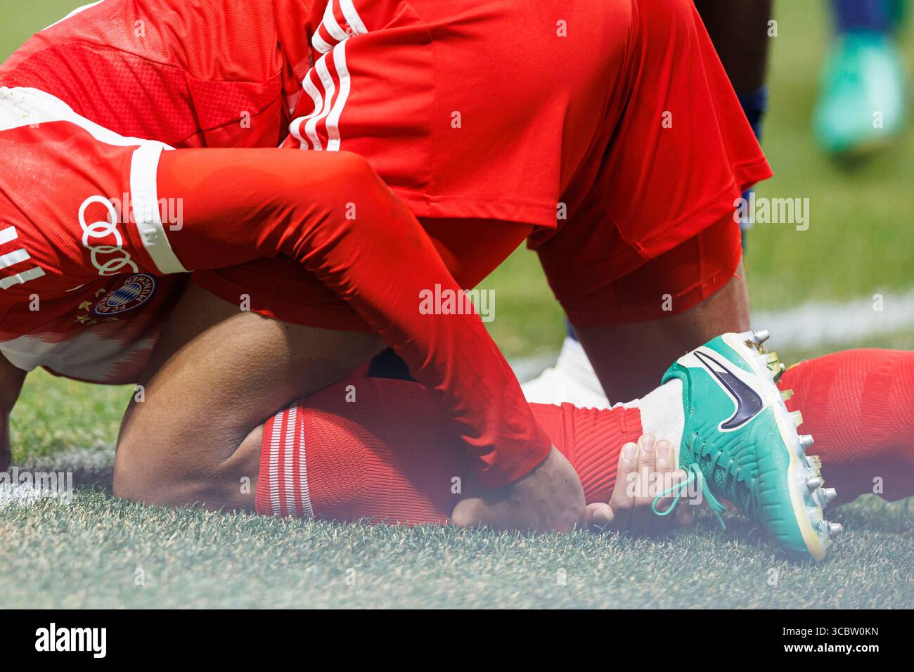 Atlanta, Georgia - July 5: Jamal Musiala of FC Bayern Munchen suffers ...