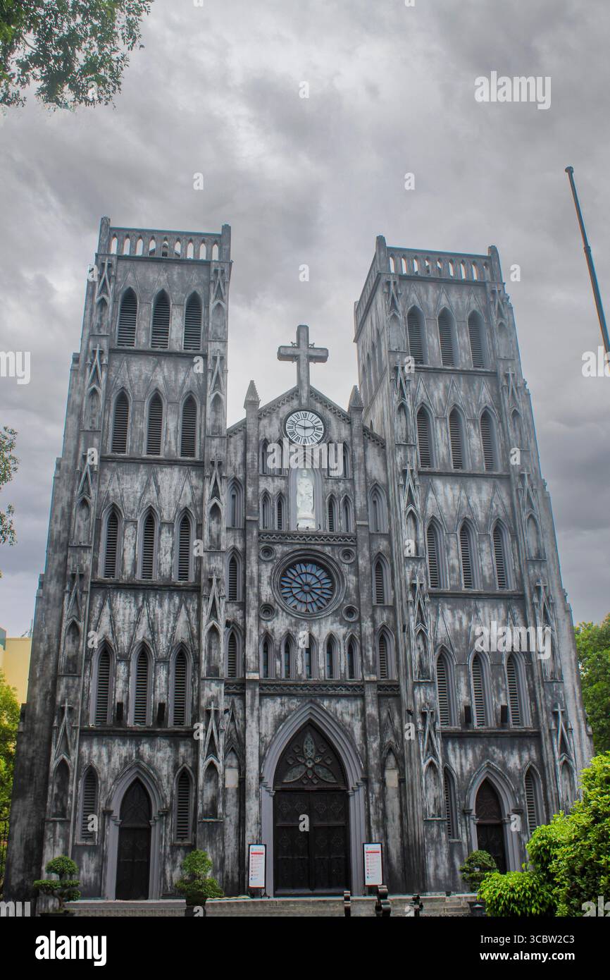 Vietnam, Hanoi. St. Joseph's Cathedral is a Catholic church in the Hoàn ...