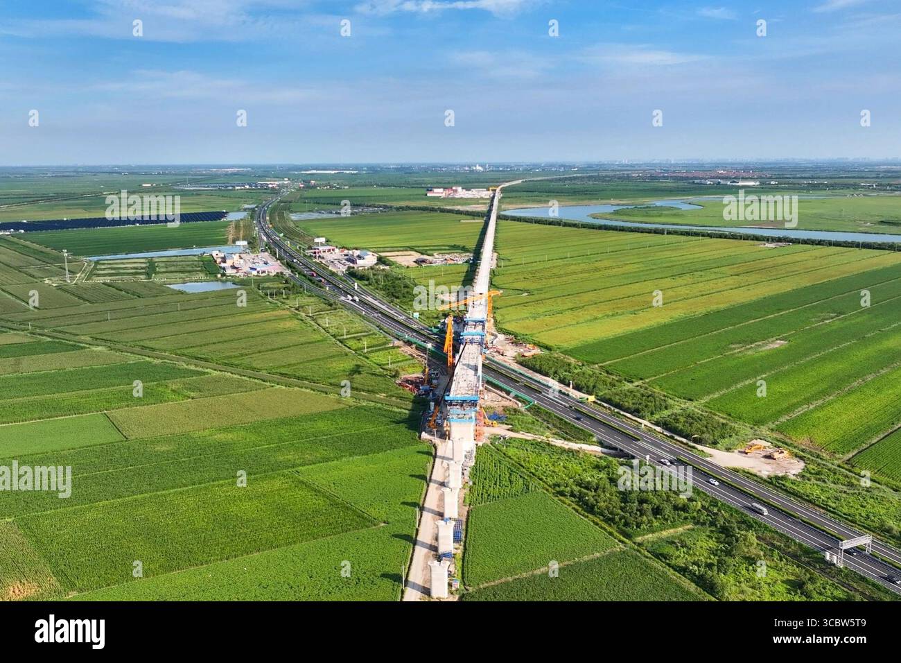 Shouguang. 9th Aug, 2025. An aerial drone photo taken on Aug. 9, 2025 ...